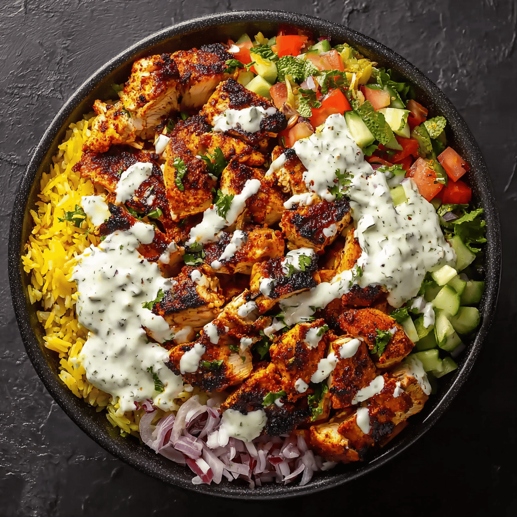 Delicious Chicken Shawarma Crispy Rice Salad Recipe